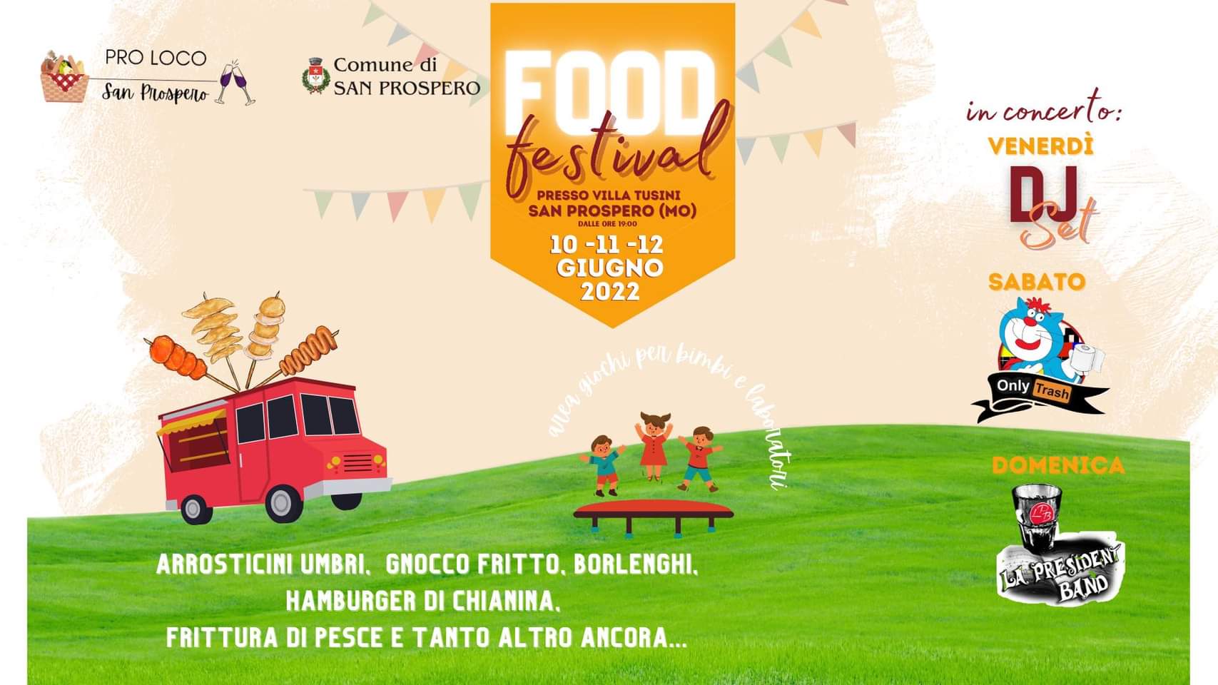 Da venerdì 10 Giugno a San Prospero - Food Festival - AL BARNARDON