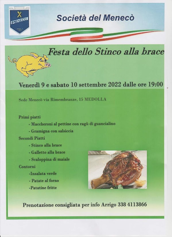 Da Venerdì 9 a Medolla - Festa dello Stinco alla Brace - AL BARNARDON