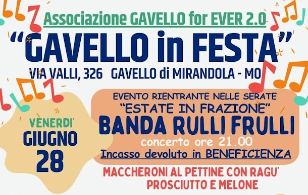 Dal 28 Giugno - "Gavello in Festa" - AL BARNARDON